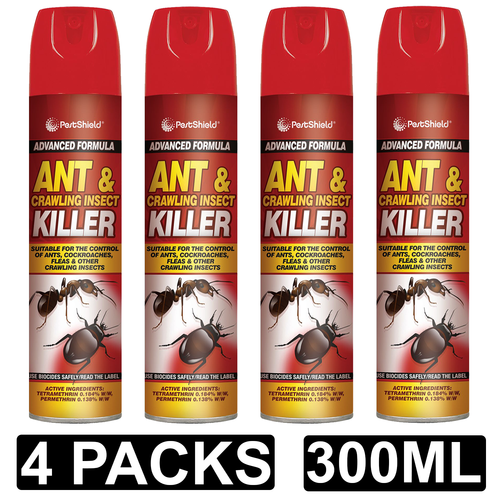 4 x Pestshield Ant & Crawling Can Instant Insect Affect Killer Spray ...