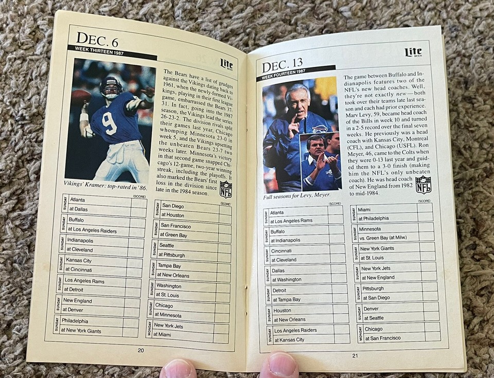 1987 John Madden’s Miller Lite Beer Football Handbook, NFL / NCAA | eBay