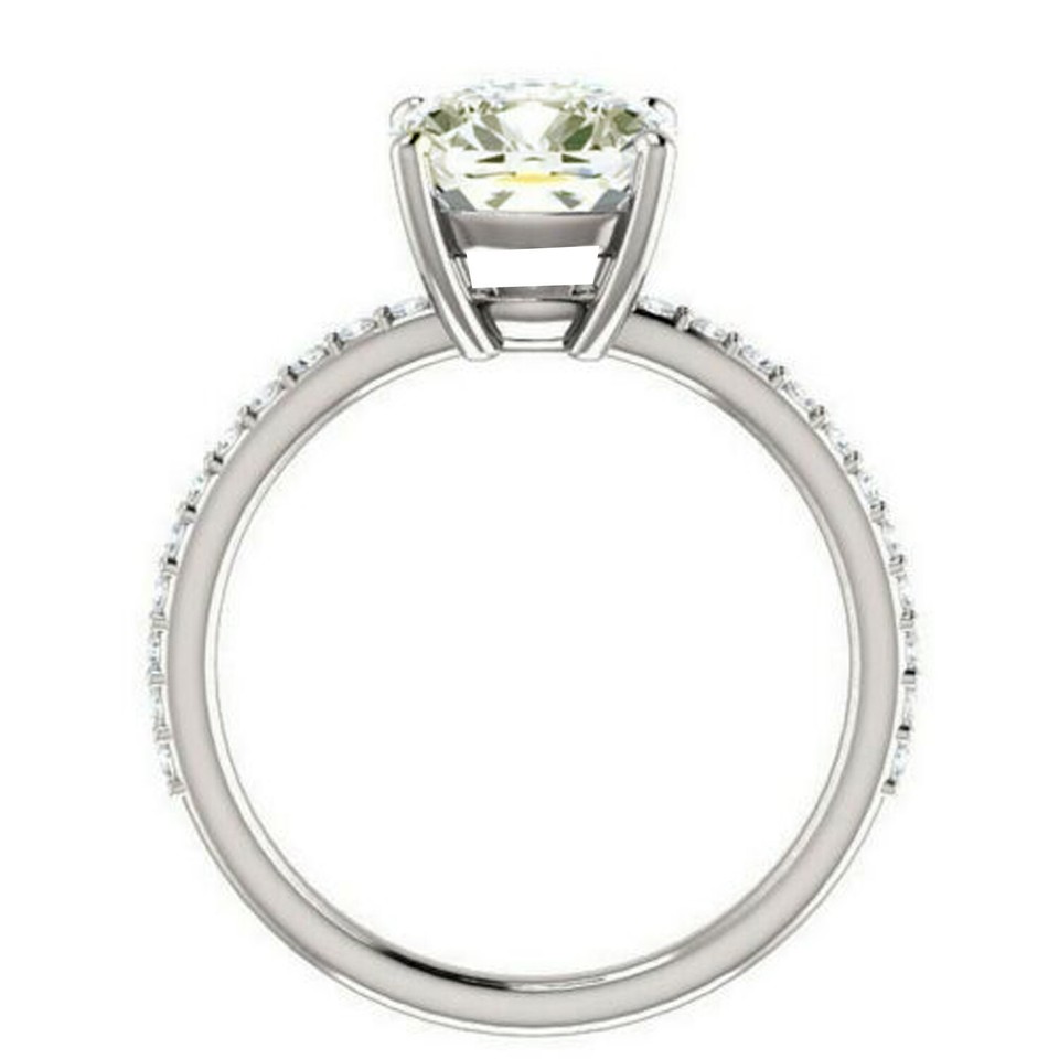 3.02 Ct Vvs1:- Near White Round Moissanite Diamond Engagement Ring 925 ...