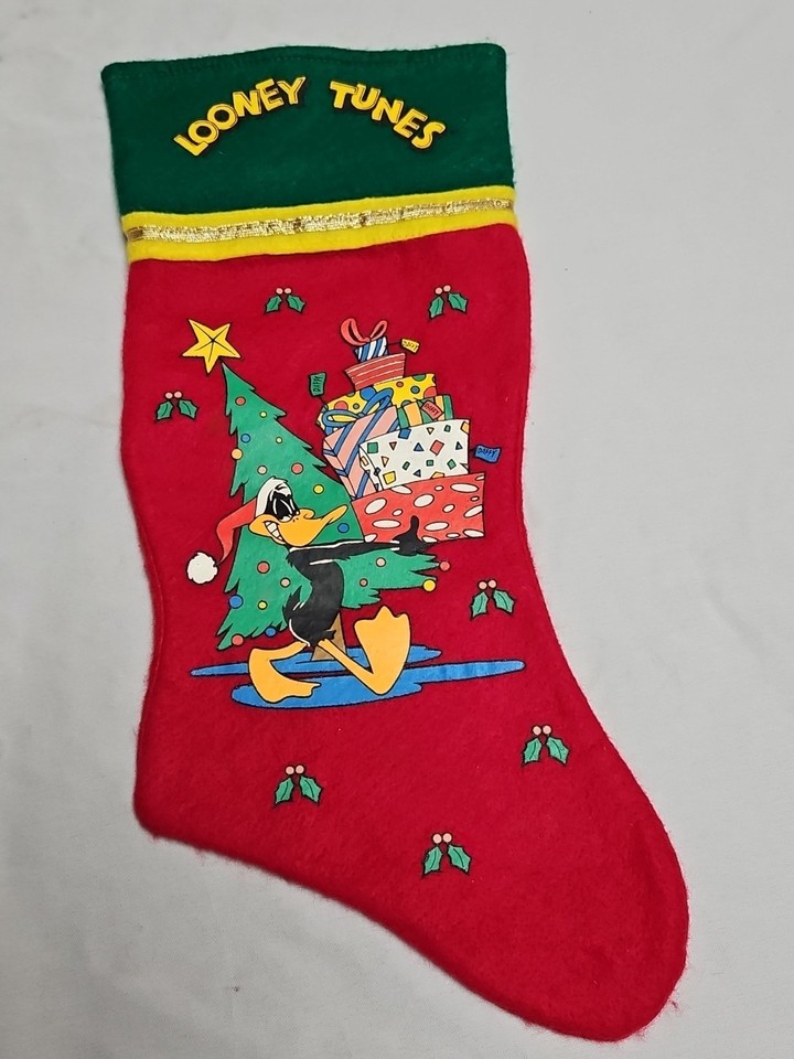 Vtg 1995 Looney Tunes Daffy Duck Felt Christmas Stocking 17 Inch | eBay