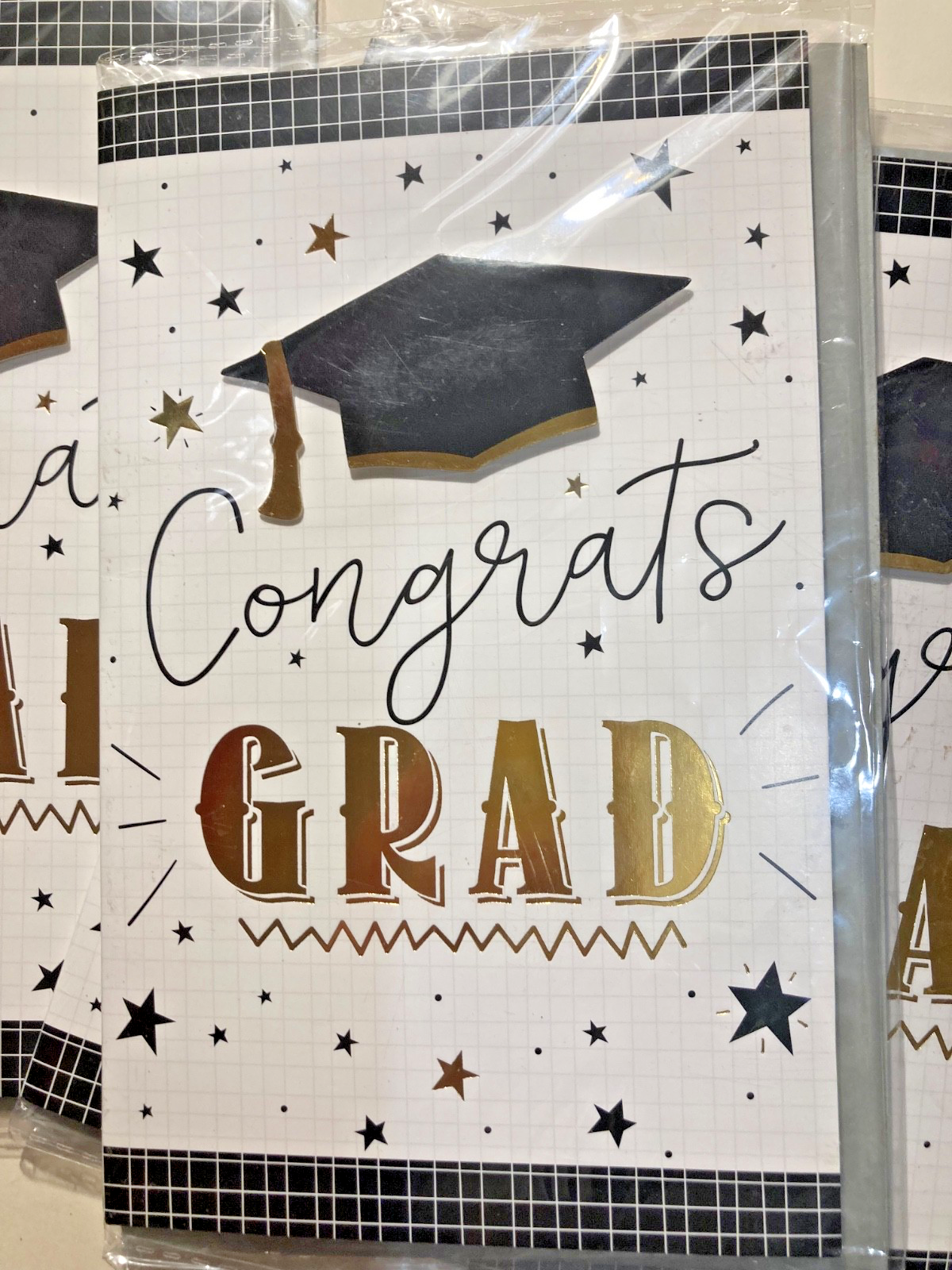 Congrats Grad Dimensional Gold Star Greeting Card with Envelope for ...