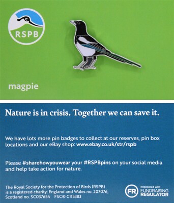 RSPB Pin Badge Magpie NIIC P02993 | eBay UK