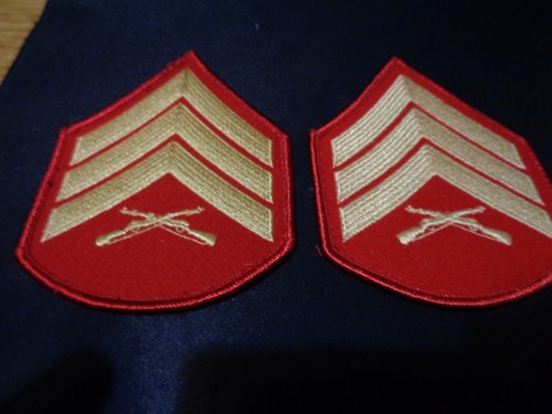 US Marine Corps USMC Female Sergeant E5 Chevrons Gold / Red SET ...