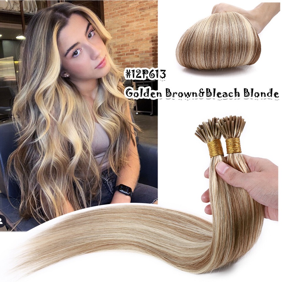 200Strands Stick I-Tip Hair 100% REMY Human Hair Extensions Micro Nano ...