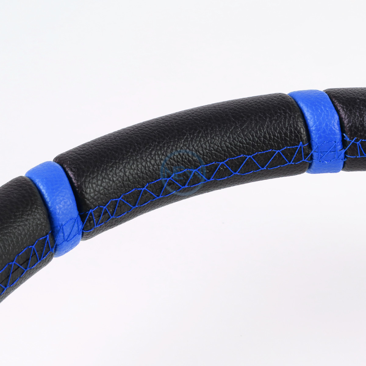 350mm 3.5" PVC Leather Blue Spoke/Stripe 6-bolt Racing Steering Wheel w ...