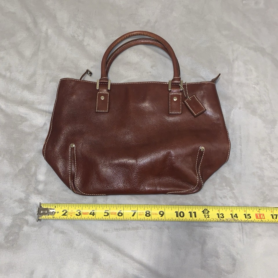 Etienne Aigner Brown Leather Satchel Tote Purse Handbag Vintage Style ...