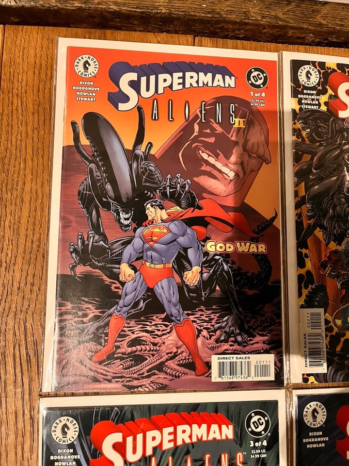 Dark Horse Comics / DC Comics Superman Vs Aliens 2, God War, #1-4, Very ...