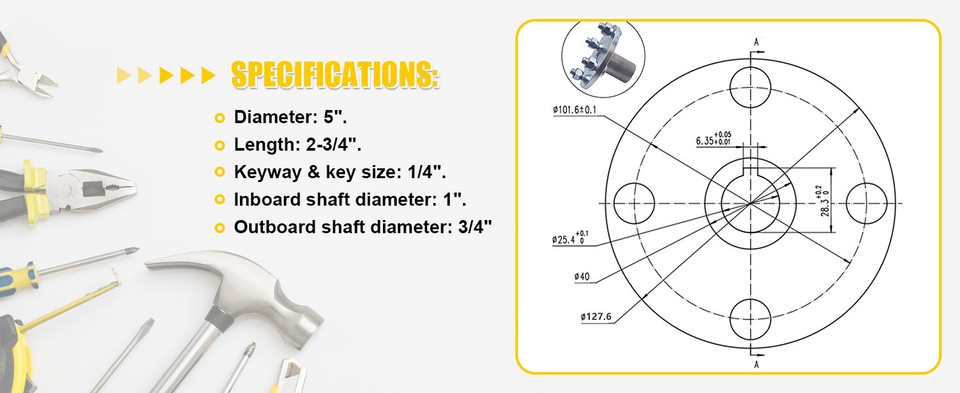 Go Kart Live Axle Hub 4" x 4" Wheel Hub For 1" Shaft,with 1" to 3/4 ...