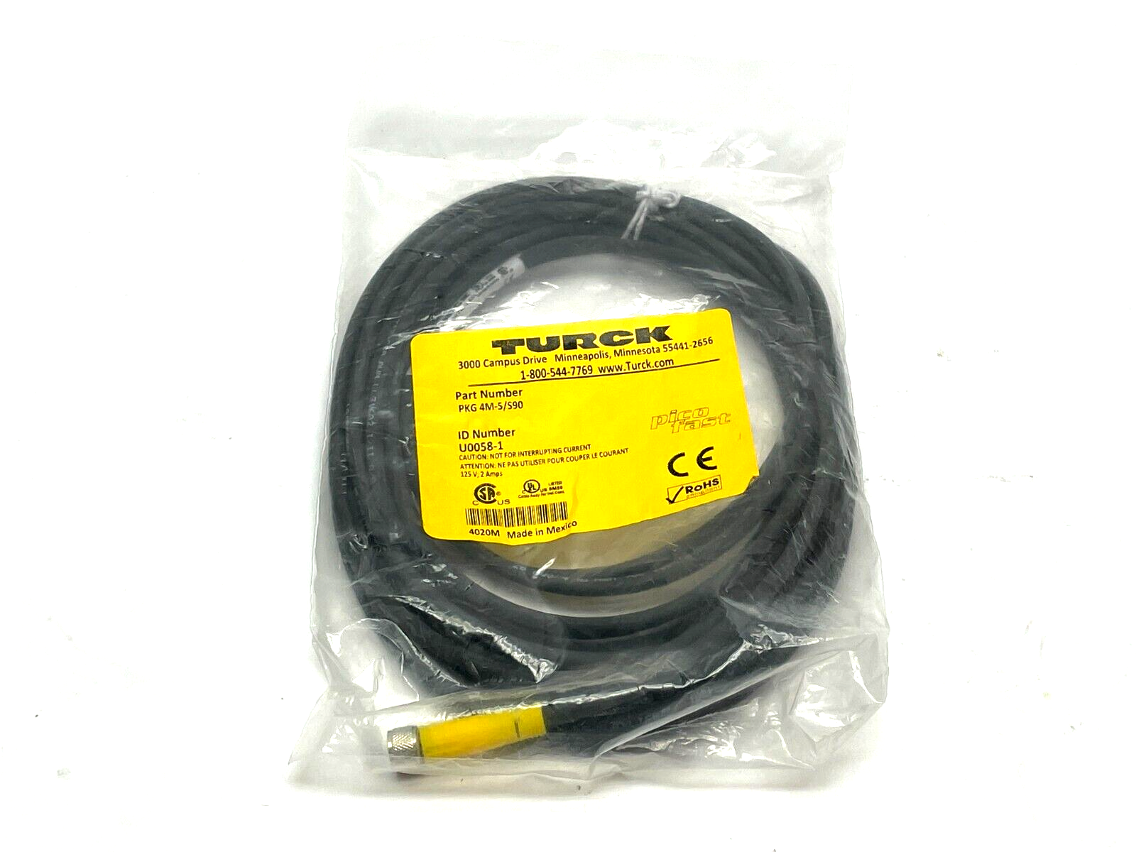Turck PKG 4M-5/S90 Single Ended Cordset 5m Length U0058-1 | eBay