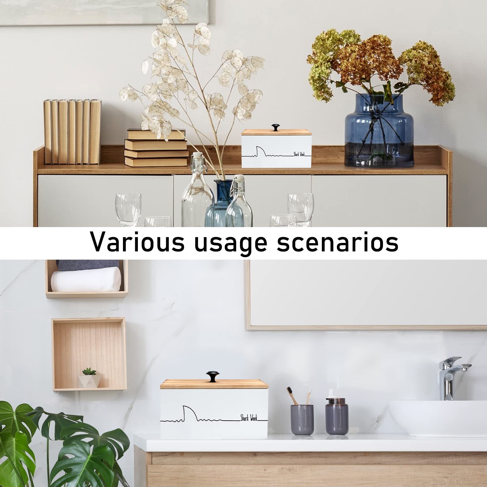 Wood Tampon Holder For Bathroom Farmhouse Pad And Tampon Organizer For ...