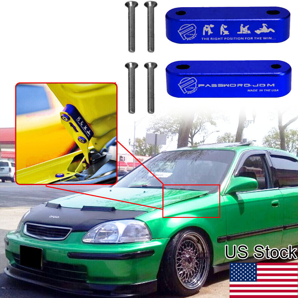 For Honda Civic/Acura Integra Blue PASSWORD JDM Billet Hood Spacer ...