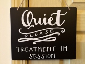 8x10 Hanging Chalkboard "Quiet Please Treatment in Session" Custom SPA ...