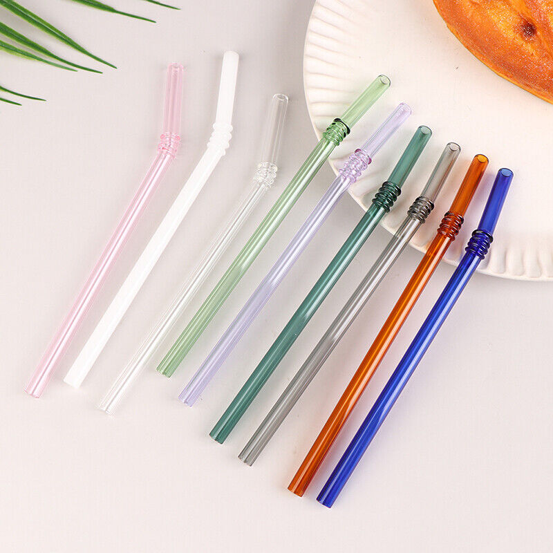 Reusable Glass Straws Colorful Drinking Straw High Borosilicate Glass