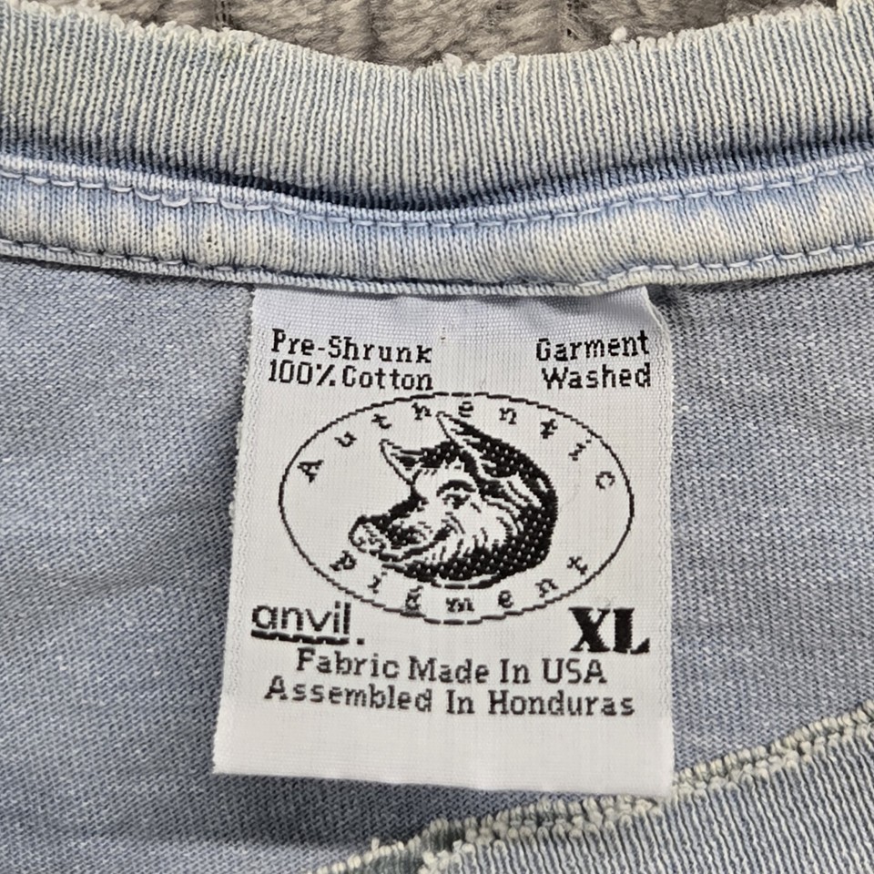 Vintage Yasa Shirt Mens XL Short Sleeve Graphic Tee 90s Y2K Blue Peace ...