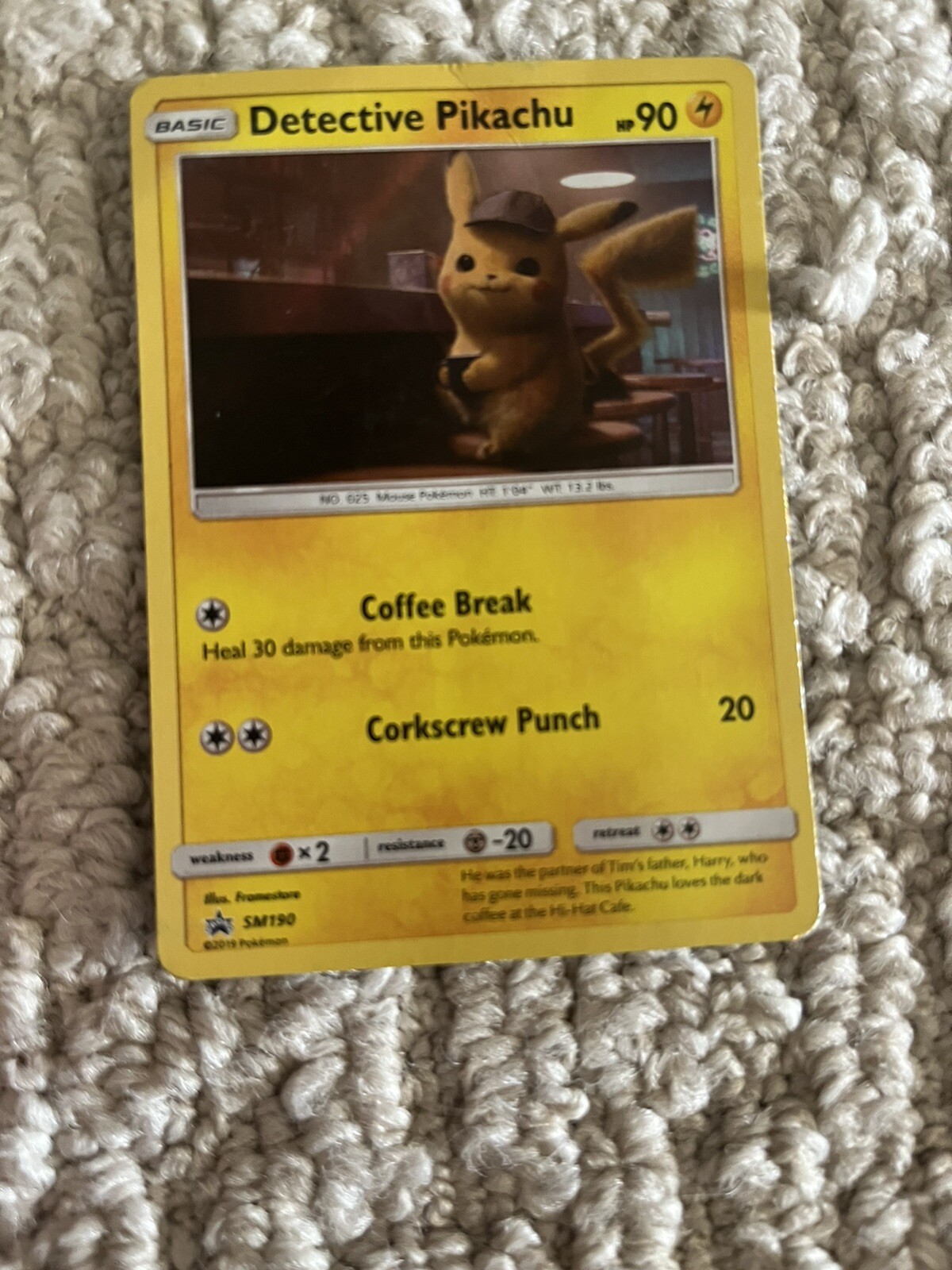 Pikachu - Detective Pikachu - SM190 - Holo Foil Rare - Pokemon Card - Near Mint | eBay
