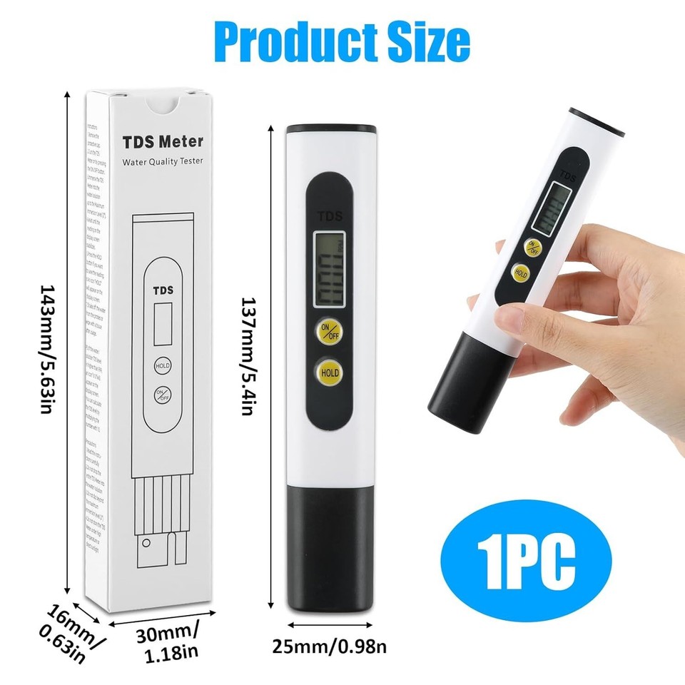 TDS Meter Digital Tester Water Quality Testing Kits Drinking Water 0 ...