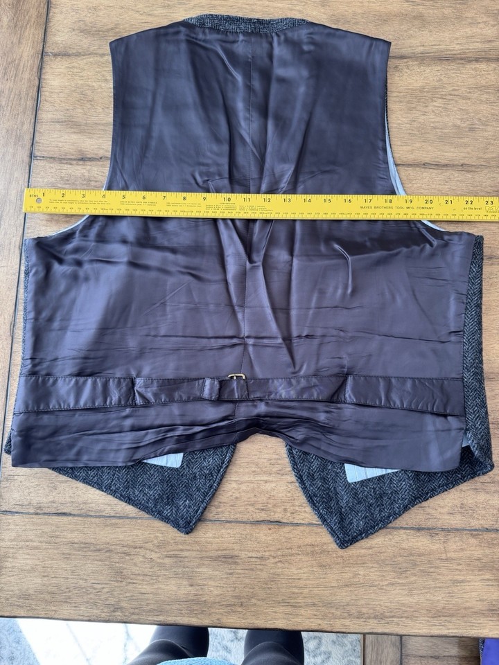 J.CREW British Moon Tweed Vest Waistcoat Gray Brown Herringbone Men’s L ...