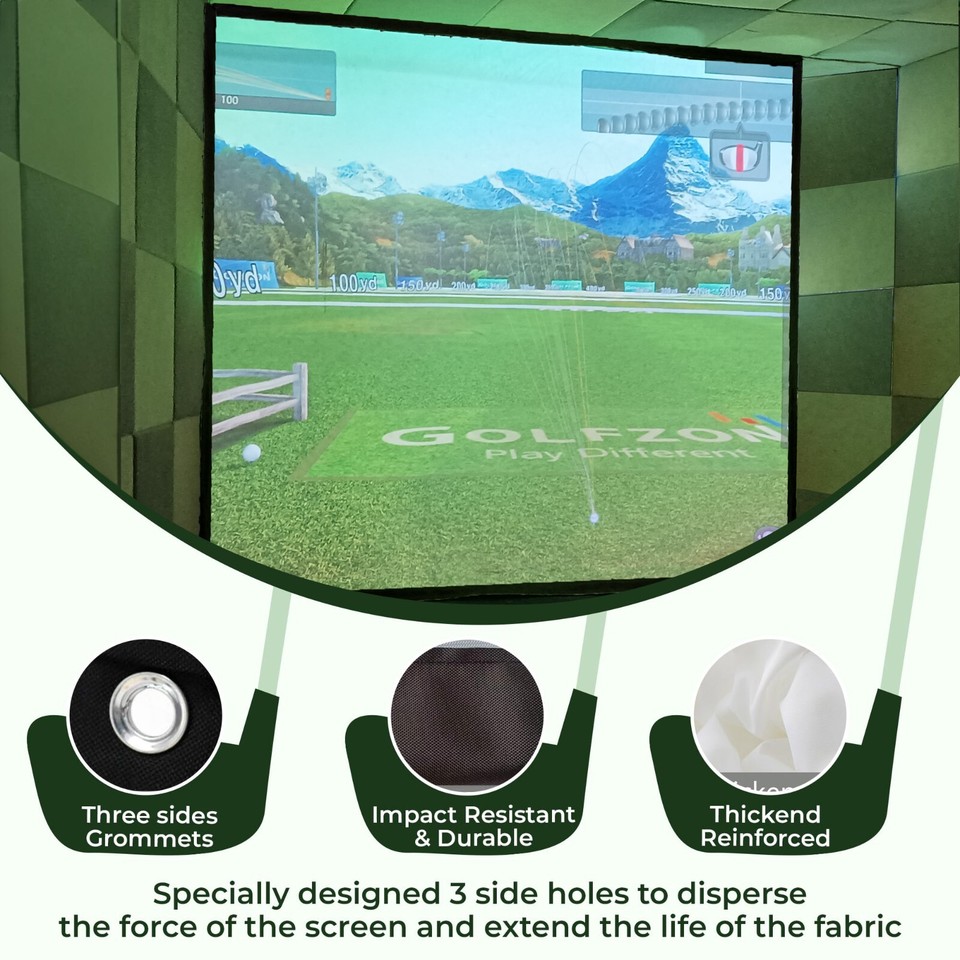 IMPACT SPORTS Golf Simulator Impact Screen 9'10'' Indoor DIY Golf ...