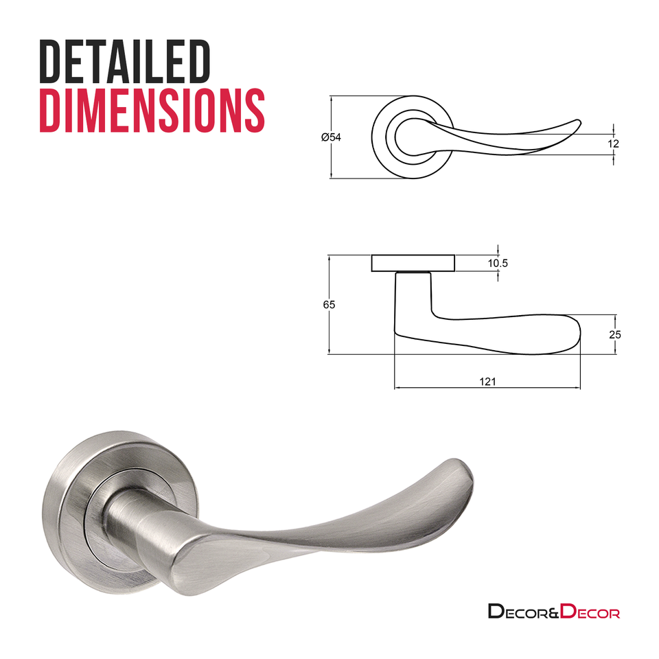 Brushed Chrome Internal Door Lever Handle Pack Latch Sash Bathroom Lock ...
