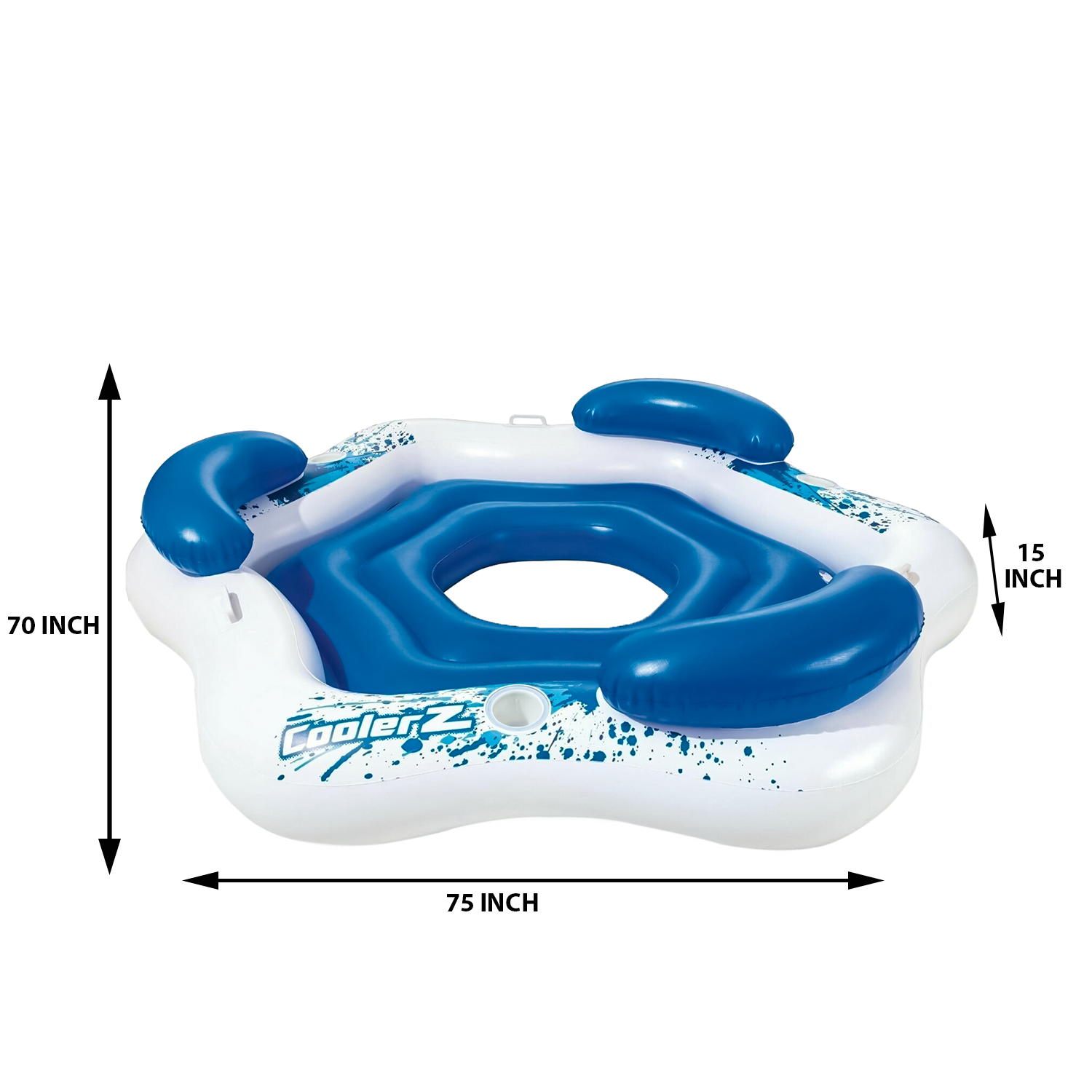3 Seater Bestway Island Inflatable Swimming Pool Lounger Floating Bed ...