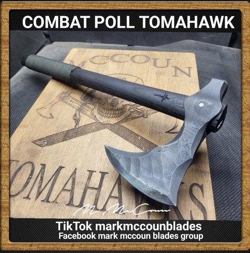 HAND FORGED COMBAT POLL TOMAHAWK BY MARK MCCOUN #1 | eBay