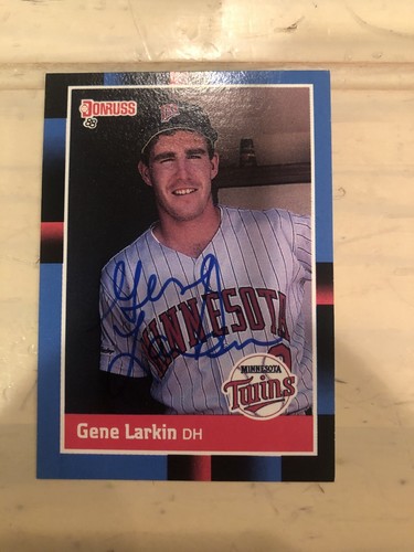 Gene Larkin Minnesota Twins Autographed 1988 DonRuss Baseball Card #564 ...