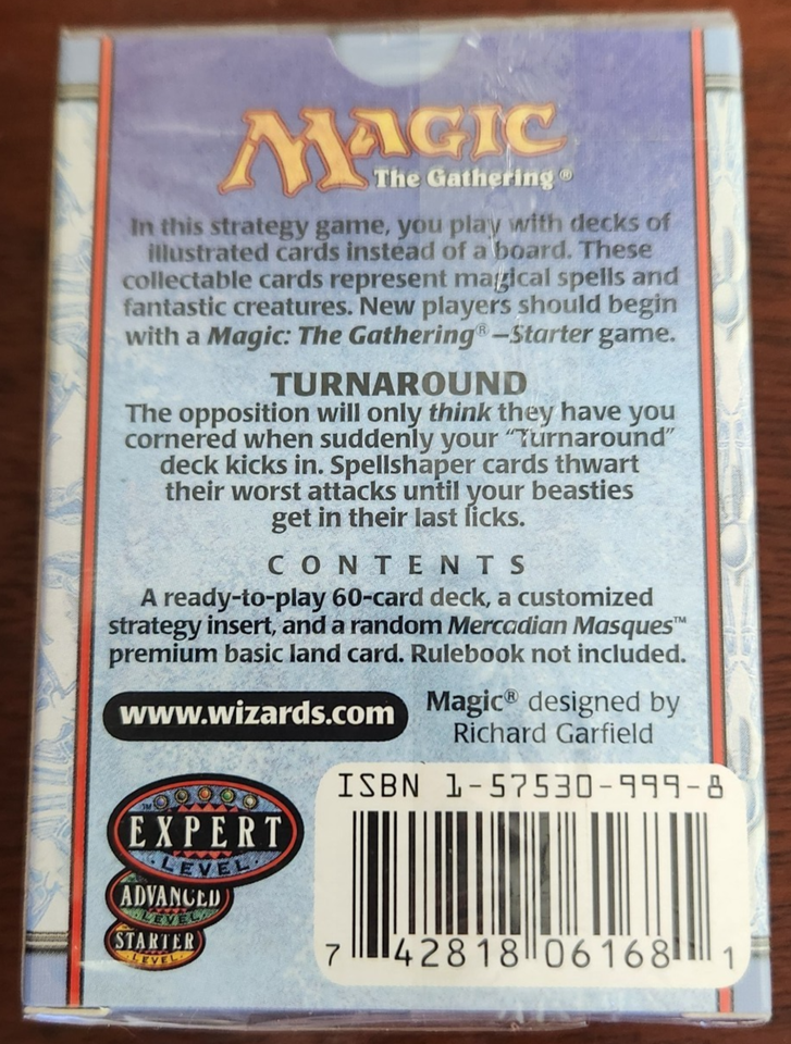 Magic the Gathering Prophecy Theme Deck: Turnaround - Sealed Mint ...