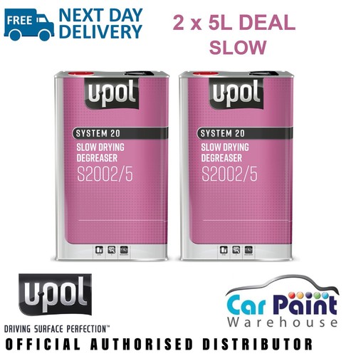 2 x U-POL System 20 Slow Panel Wipe & Degreaser 5L UPOL Panelwipe 2002 ...