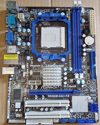 ASRock 960GM-GS3 FX AM3+ motherboard DDR3 - Tested | eBay