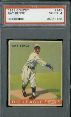 1933 Goudey #141 Ray Benge - PSA 4 | eBay