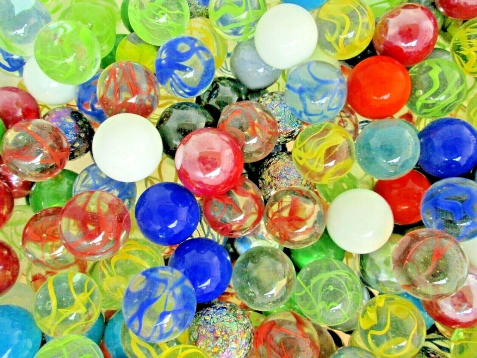 Nice Mix Of Mega Glass Marbles by the Pound ONLY $10.99 per lb. 1 inch ...