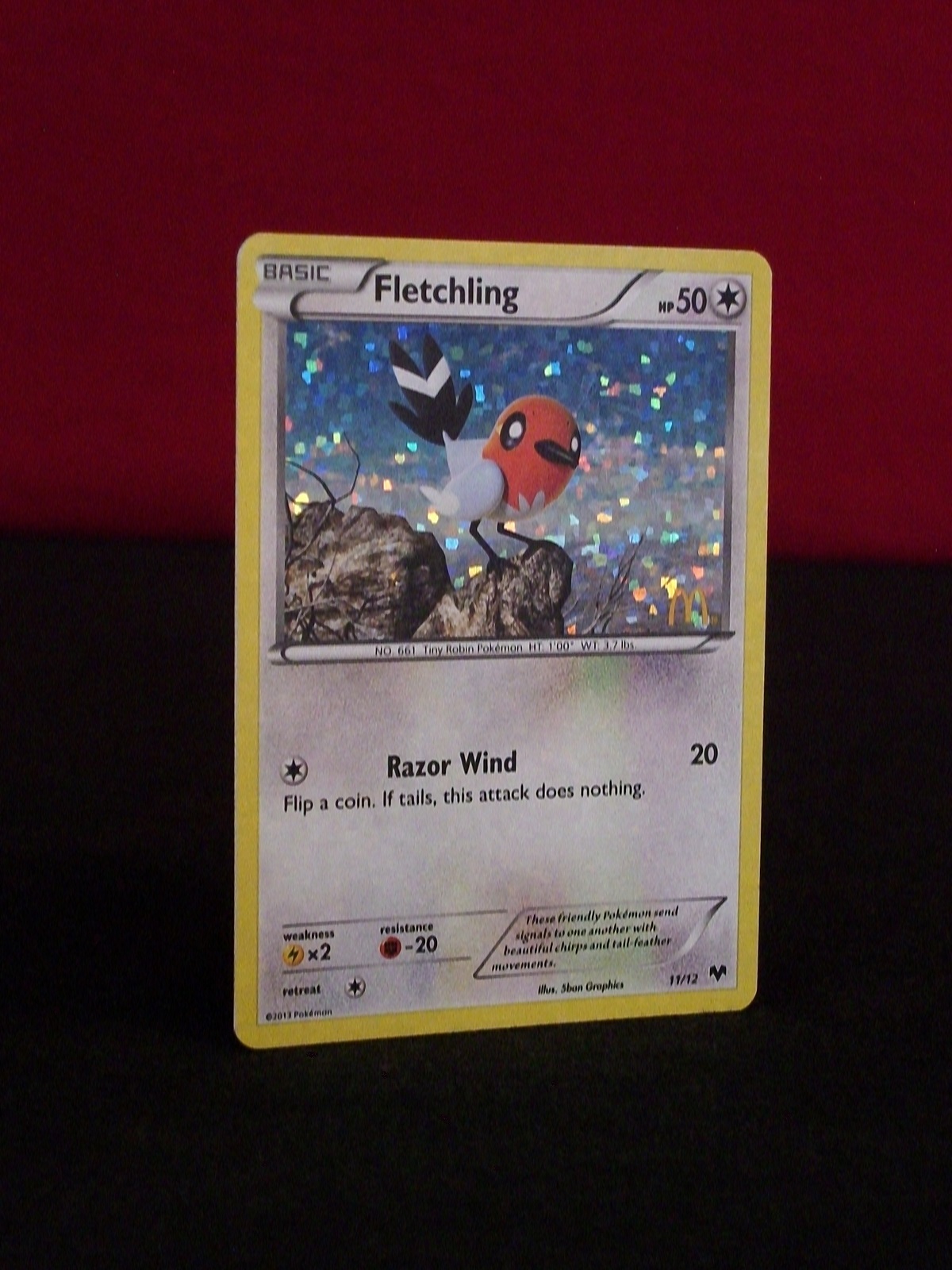 Pokemon 2013 Fletchling Card w/ Razor Wind Attack Trading Card Great ...