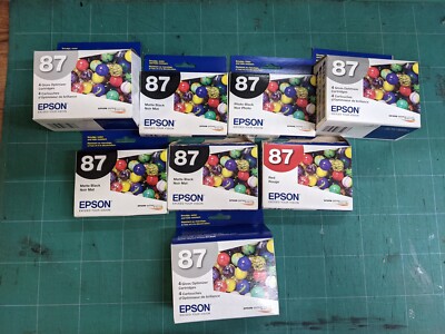 Exp 2017 GENUINE SET 5 EPSON INK STYLUS PHOTO R1900 T087 (PLEASE READ ...