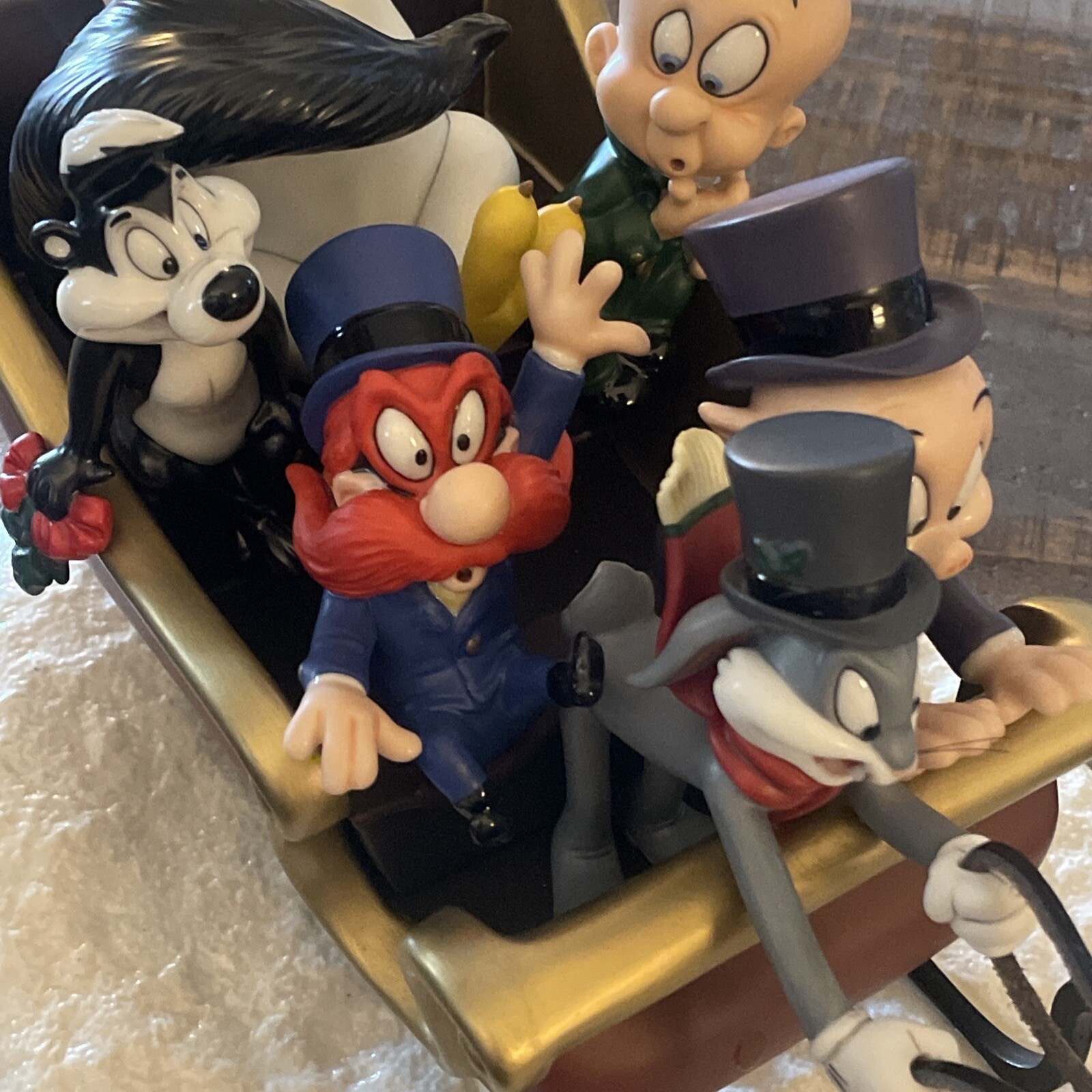 LOONEY TUNES LAUGHING ALL THE WAY SLEIGH FIGURINE RARE COLLECTIBLE 574/ ...