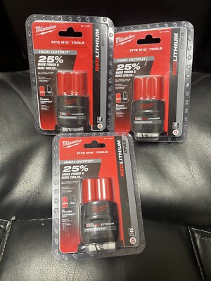 Milwaukee 48-11-2425 M12 HIGH OUTPUT CP2.5 Battery - 3 Pack - New ...