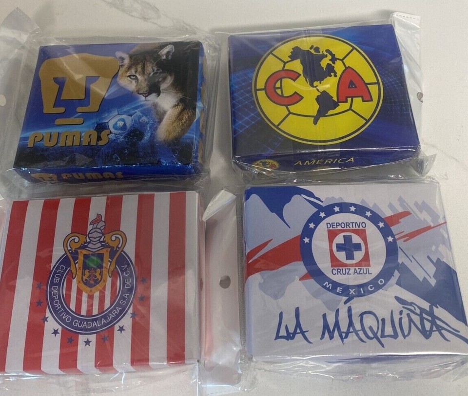 Men's Wallet Carteras Del Futbol Mexicano Con Cierre America,Cruz Azul ...