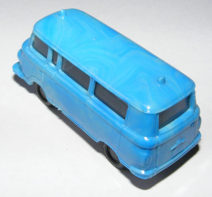 DDR HO Plastik Modellauto Barkas B1000 SMH alte Form 2 Lampen BLAU ...