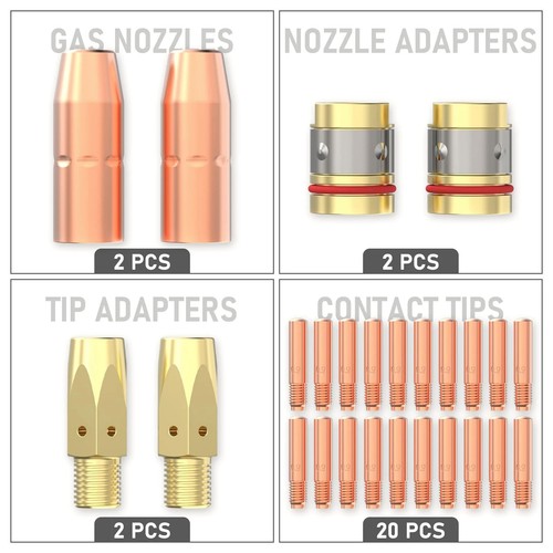 New 26PCS MIG Welding Torch Kit Acc 0.9mm Tip Nozzle Diffuser for ...