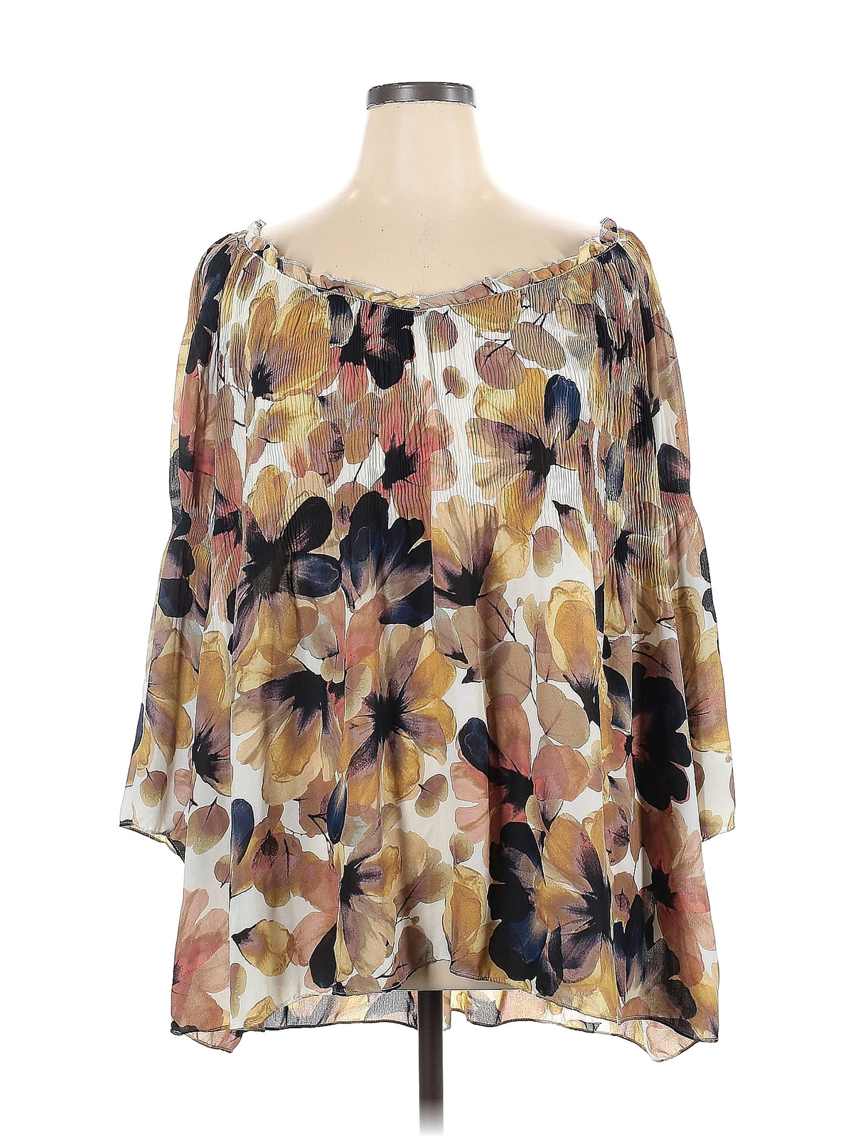 Spense Women Brown Long Sleeve Blouse 1X Plus | eBay