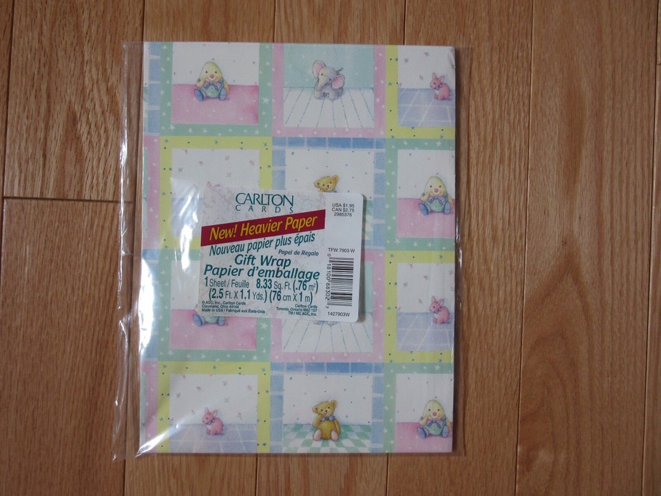Vintage Baby Wrapping Paper - Carlton Gift Wrap | eBay