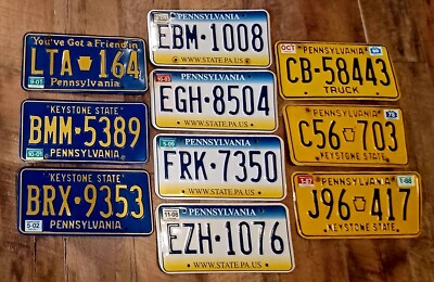 Lot of ( 10 ) Pennsylvania License Plates - Great Color Tags - Man Cave ...