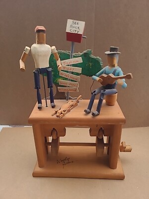 Woody Jones Mechanical Folk Art Wood Carving Automaton Guitar Dog ...