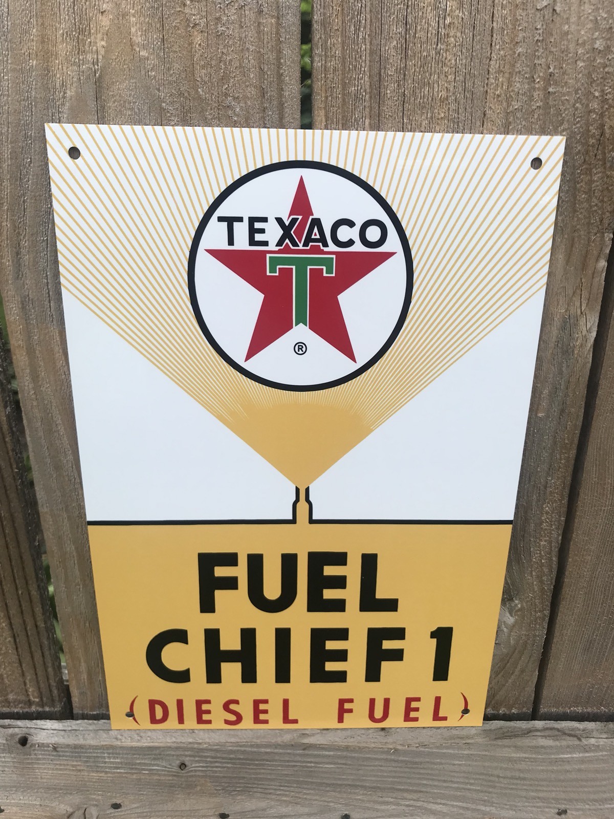Texaco Fuel Chief Diesel 1 Gasoline metal sign baked Oil Gas Pump Plate ...