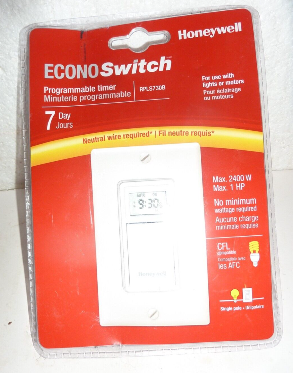Honeywell Programmable Light Switch Enerlites HET01 C 7 Day Digital