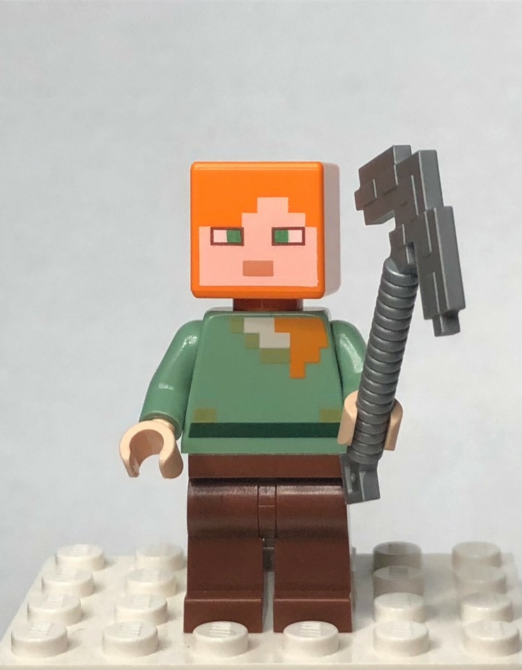 Minecraft Alex minifigure with Pickaxe (2015) Genuine LEGO great ...