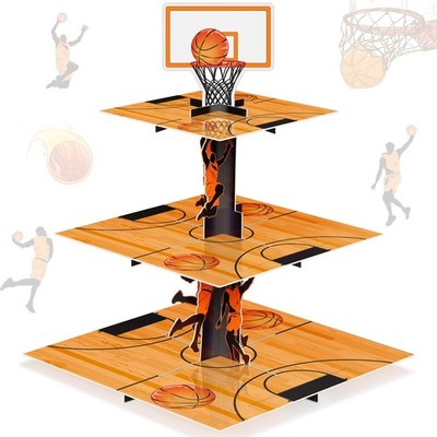 3 Tier Basketball Party Decorations Cupcake Stand Basketball Theme ...