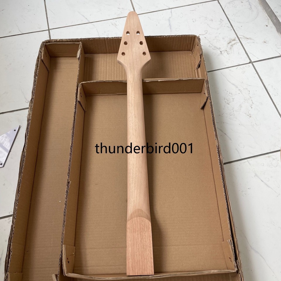 DIY Electric Guitar Kits Flying V Mahogany Body&Neck Rosewood Dot Inlay ...