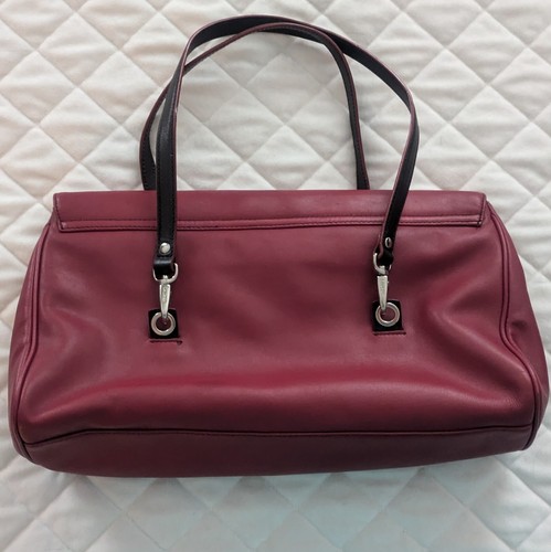 Vintage Lauren Ralph Lauren Deep Red Purse Handbag RLL Monogrammed ...