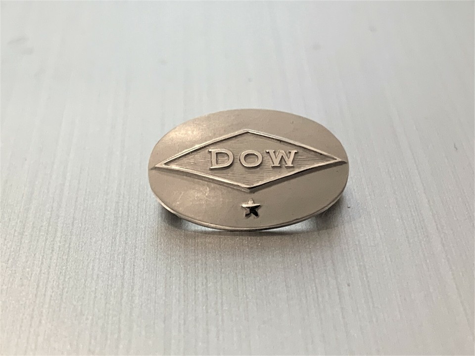 DOW CHEMICAL 14K Solid White Gold; Employee Service Award Pin Badge | eBay
