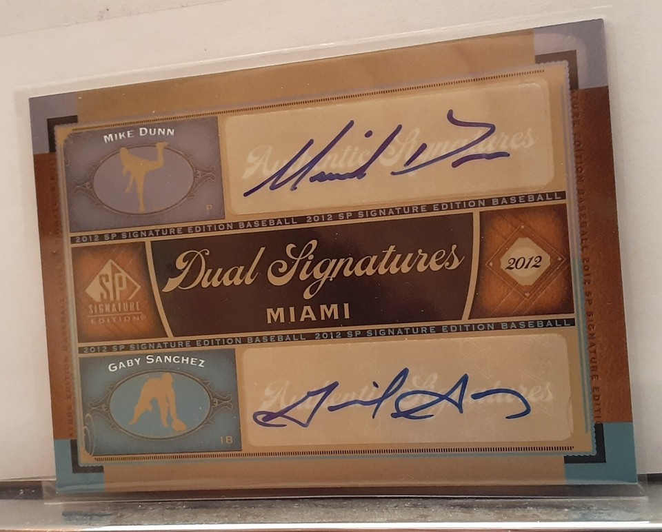 2012 SP Signature Dual Signatures #MIA10 Mike Dunn/Gaby Sanchez Auto ...